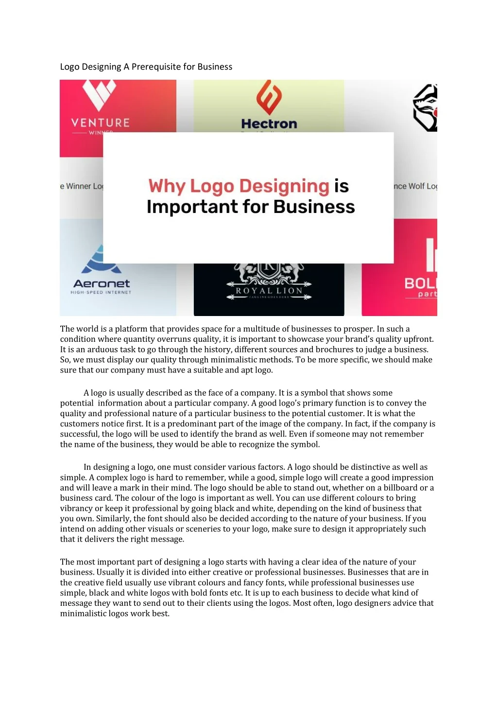 PPT - Logo Designing: A Prerequisite for Business PowerPoint ...