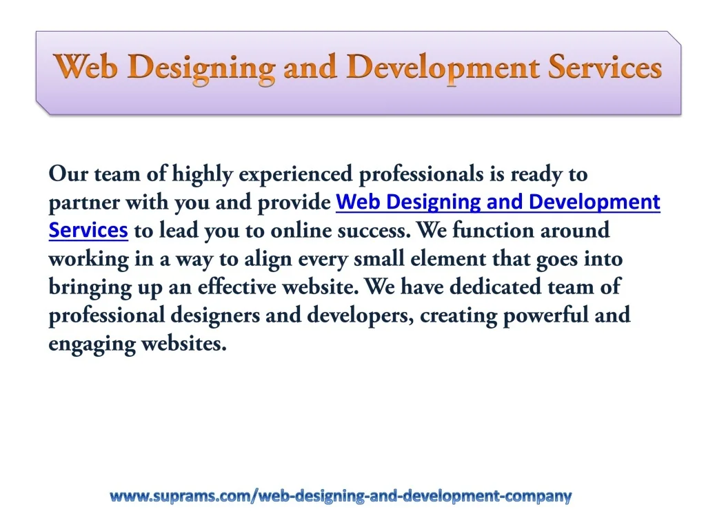 PPT - Digital Marketing and Software Development Company - Suprams Info ...