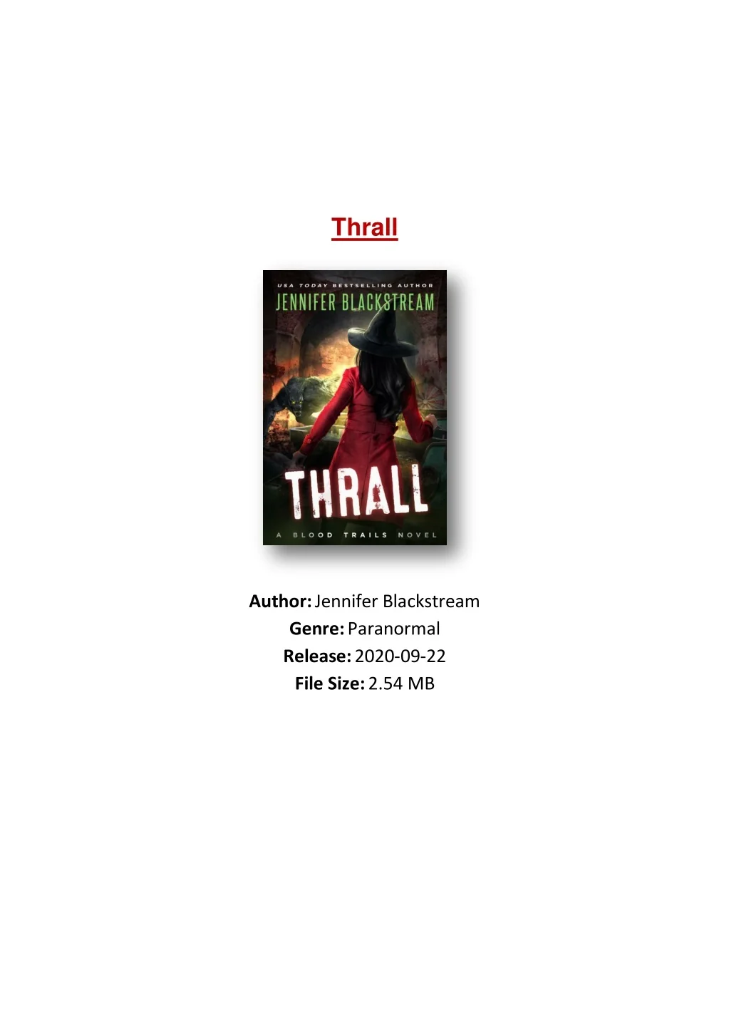 PPT - [PDF] Free Download Thrall By Jennifer Blackstream PowerPoint ...