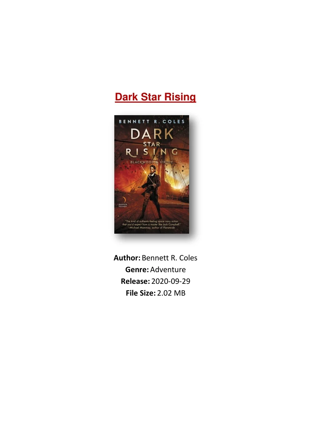 PPT - [PDF] Free Download Dark Star Rising By Bennett R. Coles ...
