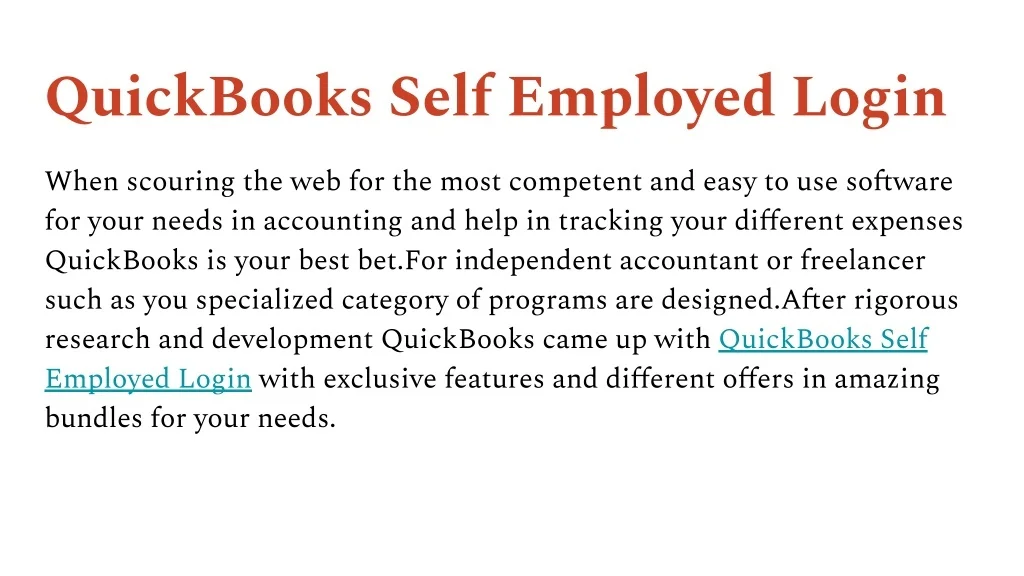 PPT - QuickBooks Self Employed Login PowerPoint Presentation, free ...