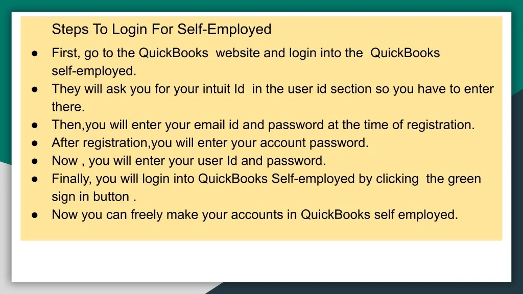 PPT - HOW TO LOGIN QUICKBOOKS SELF-EMPLOYED PROCESS PowerPoint ...