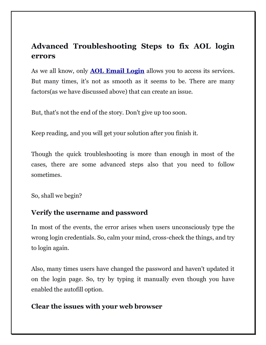 PPT - How to Fix Can't Login To AOL Mail Problems? PowerPoint ...