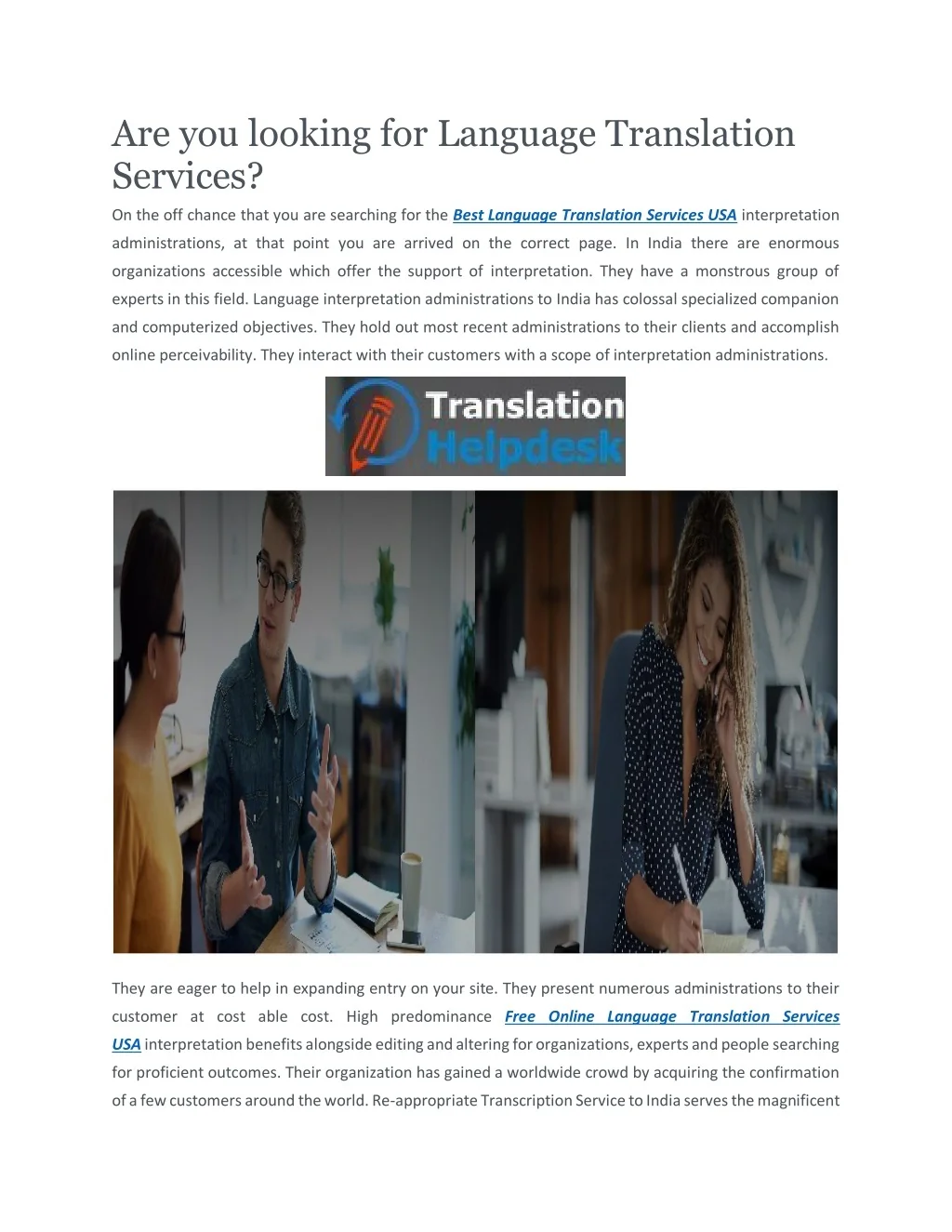 PPT - Best In-house Translation Department Usa | Translation Helpdesk ...