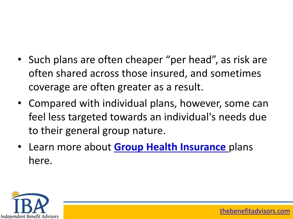 PPT - Individual health insurance vs group health insurance: What’s the ...