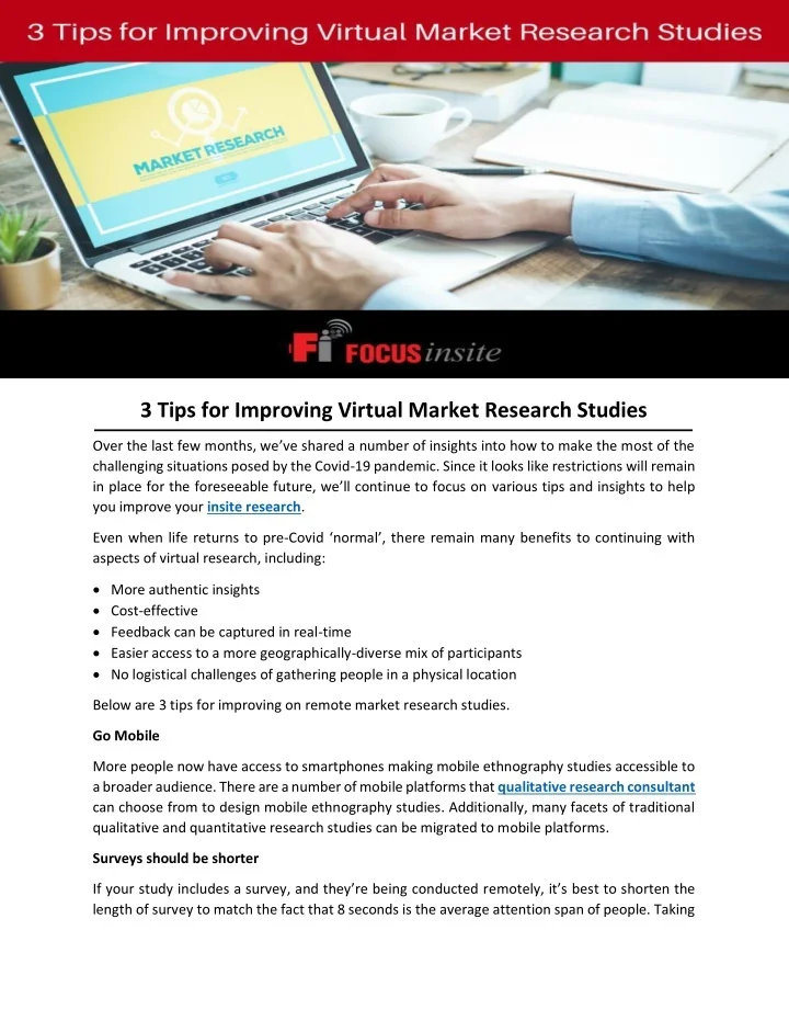 PPT - 3 Tips for Improving Virtual Market Research Studies PowerPoint ...