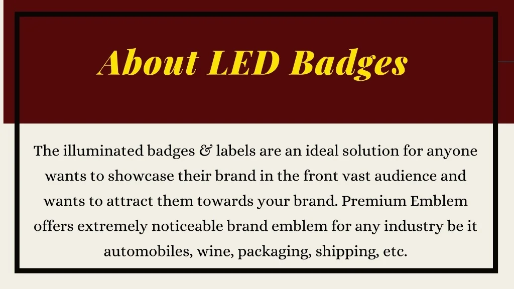 PPT - Eye-Catchy and Iconic Illuminated Car Badges by Premium Emblem ...