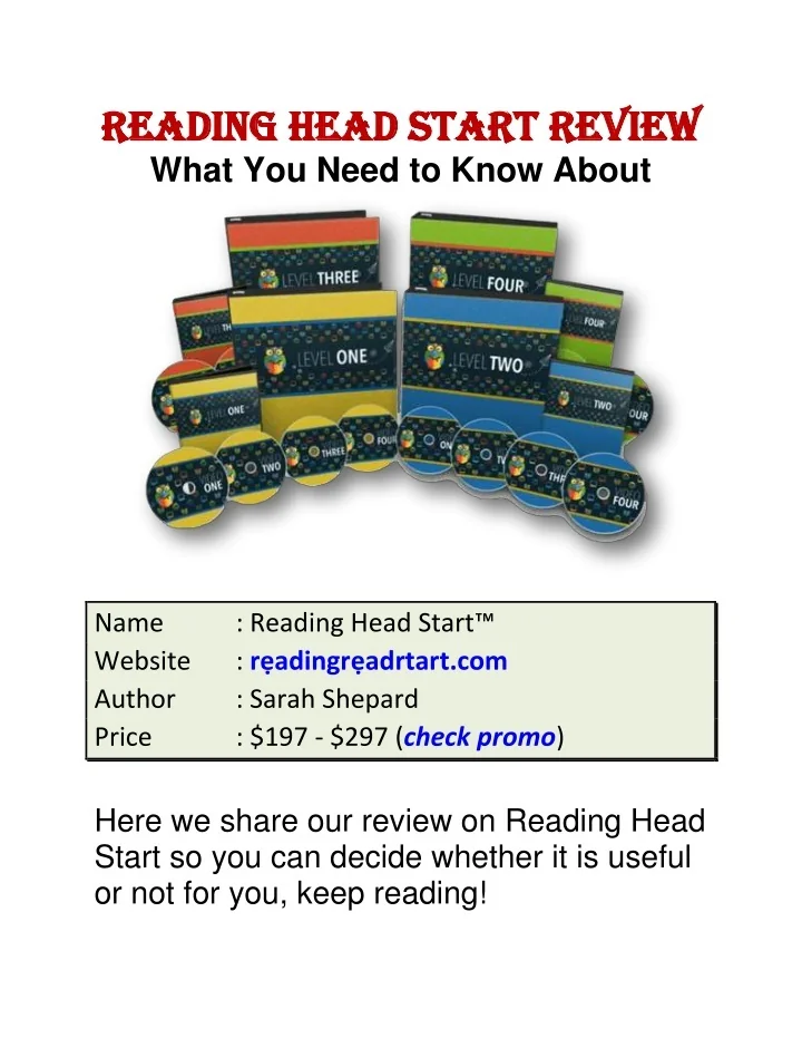 PPT - Reading Head Start Review by Customers - Sarah Shepard PowerPoint ...