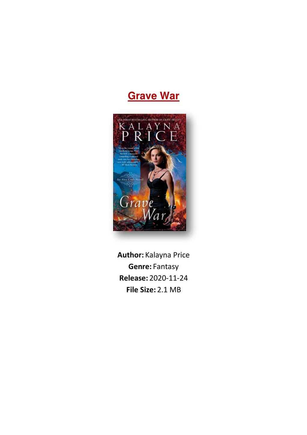 PPT - [PDF] Free Download Grave War By Kalayna Price PowerPoint ...