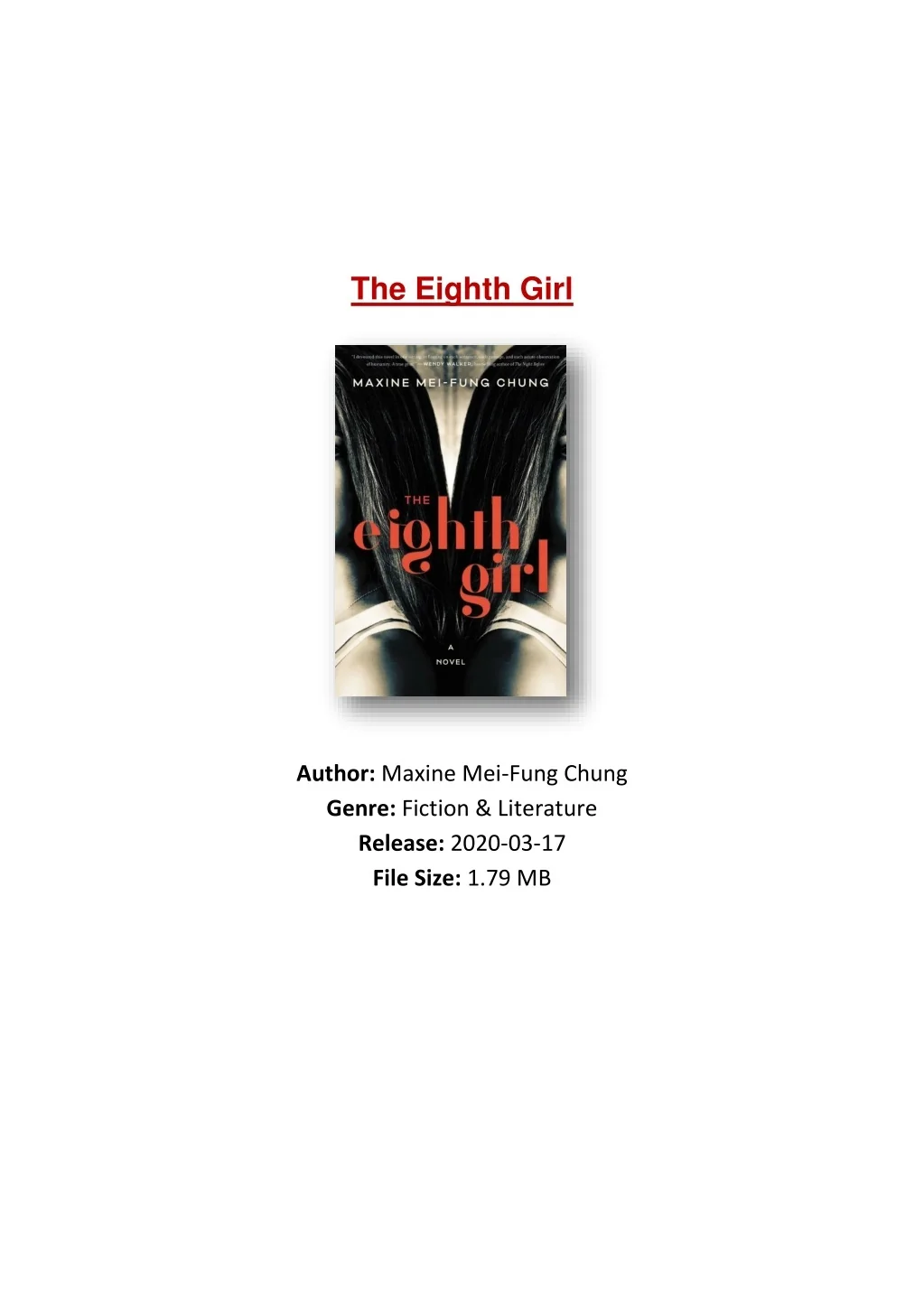 PPT - [PDF] Free Download The Eighth Girl By Maxine Mei-Fung Chung ...