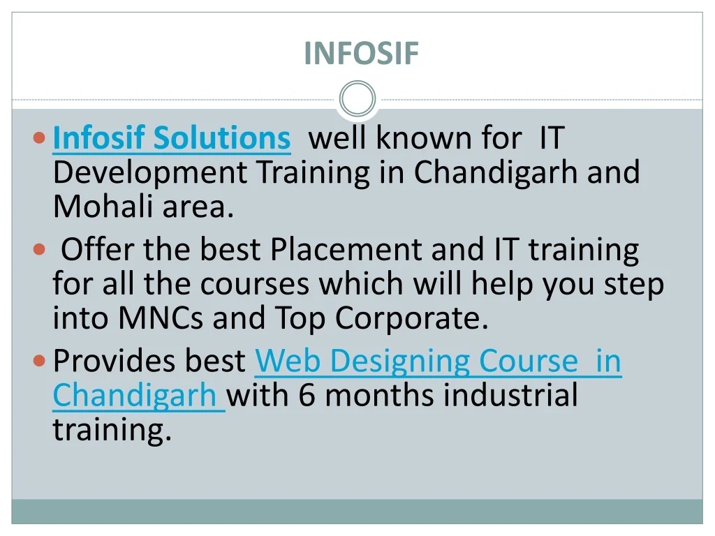 PPT - Web Designing Course in Chandigarh | INFOSIF PowerPoint ...