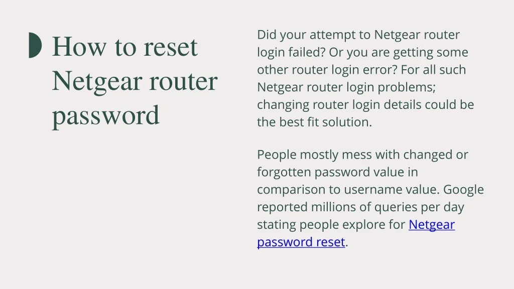 PPT - Easiest Method to Reset Netgear Router Password PowerPoint ...