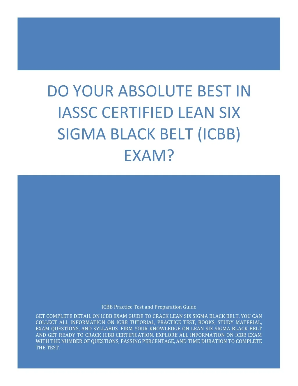 PPT - Do Your Absolute Best in IASSC Certified Lean Six Sigma Black ...