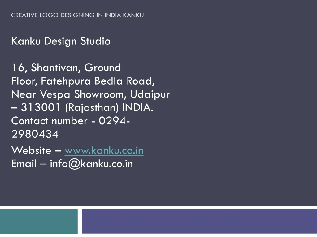 PPT - Creative Logo Designing in India Kanku PowerPoint Presentation ...