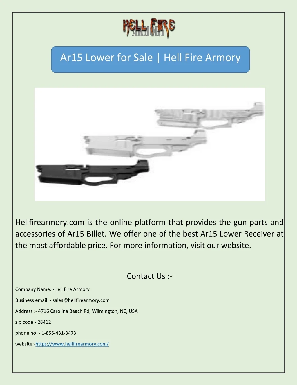 PPT - Ar15 Lower for Sale | Hell Fire Armory PowerPoint Presentation, free download - ID:10290916
