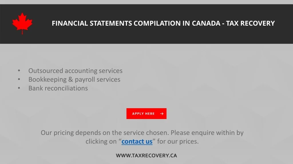 PPT - Financial statements compilation in Canada - Tax Recovery ...