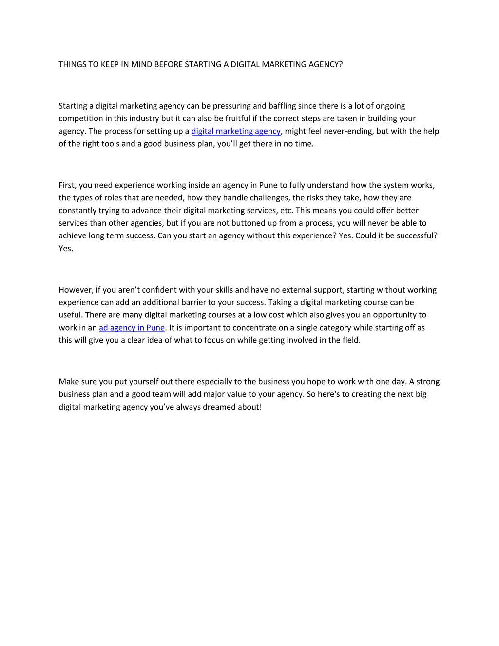 Ppt Things To Keep In Mind Before Starting A Digital Marketing Agency