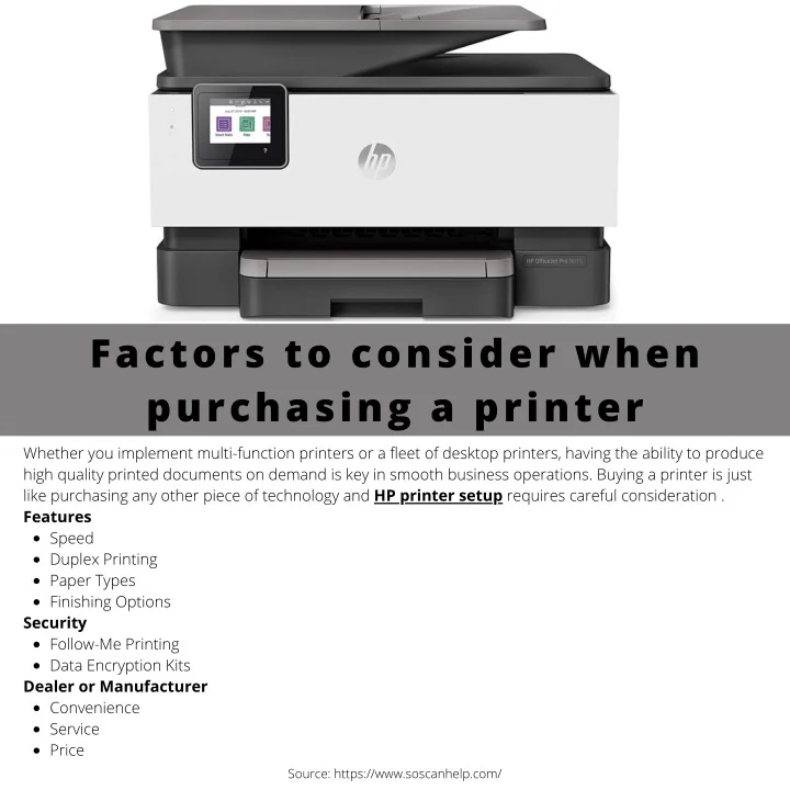 PPT - Factors to consider when purchasing a printer PowerPoint ...