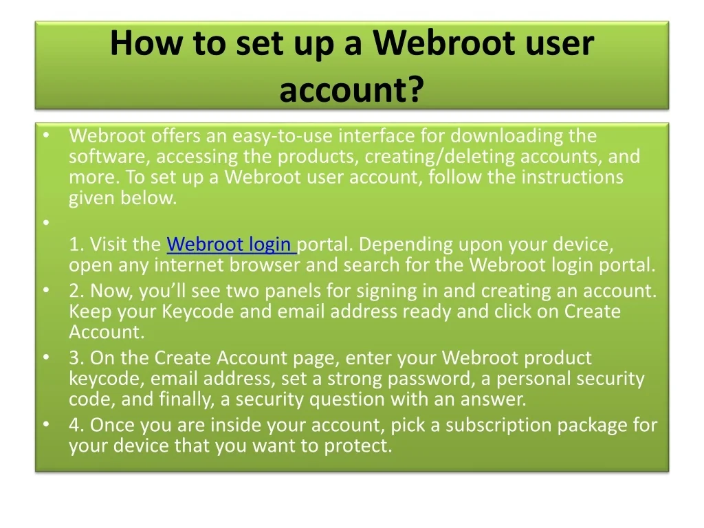 PPT - Webroot Login : Webroot Sign in | Webroot Account Login ...