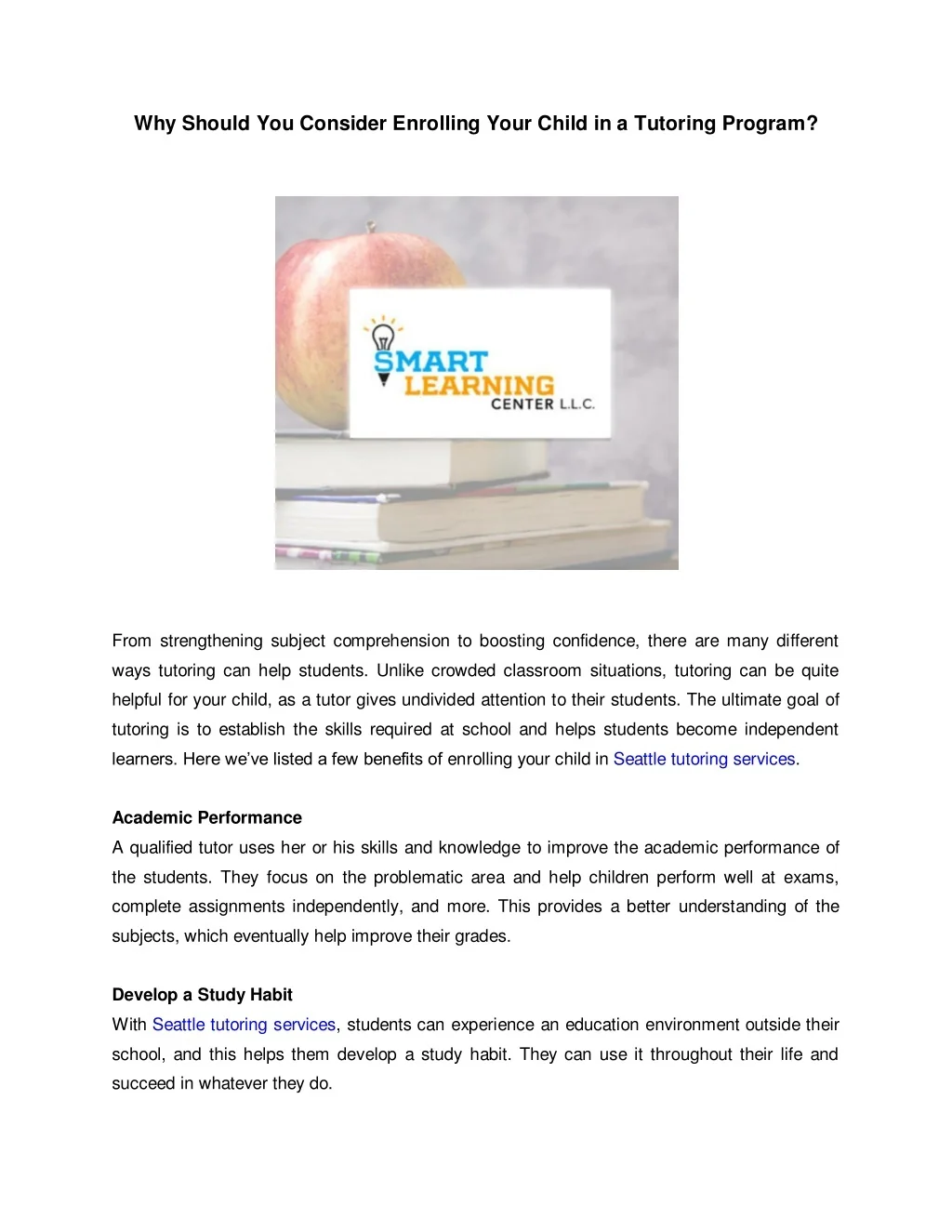 PPT - Why Should You Consider Enrolling Your Child in a Tutoring ...