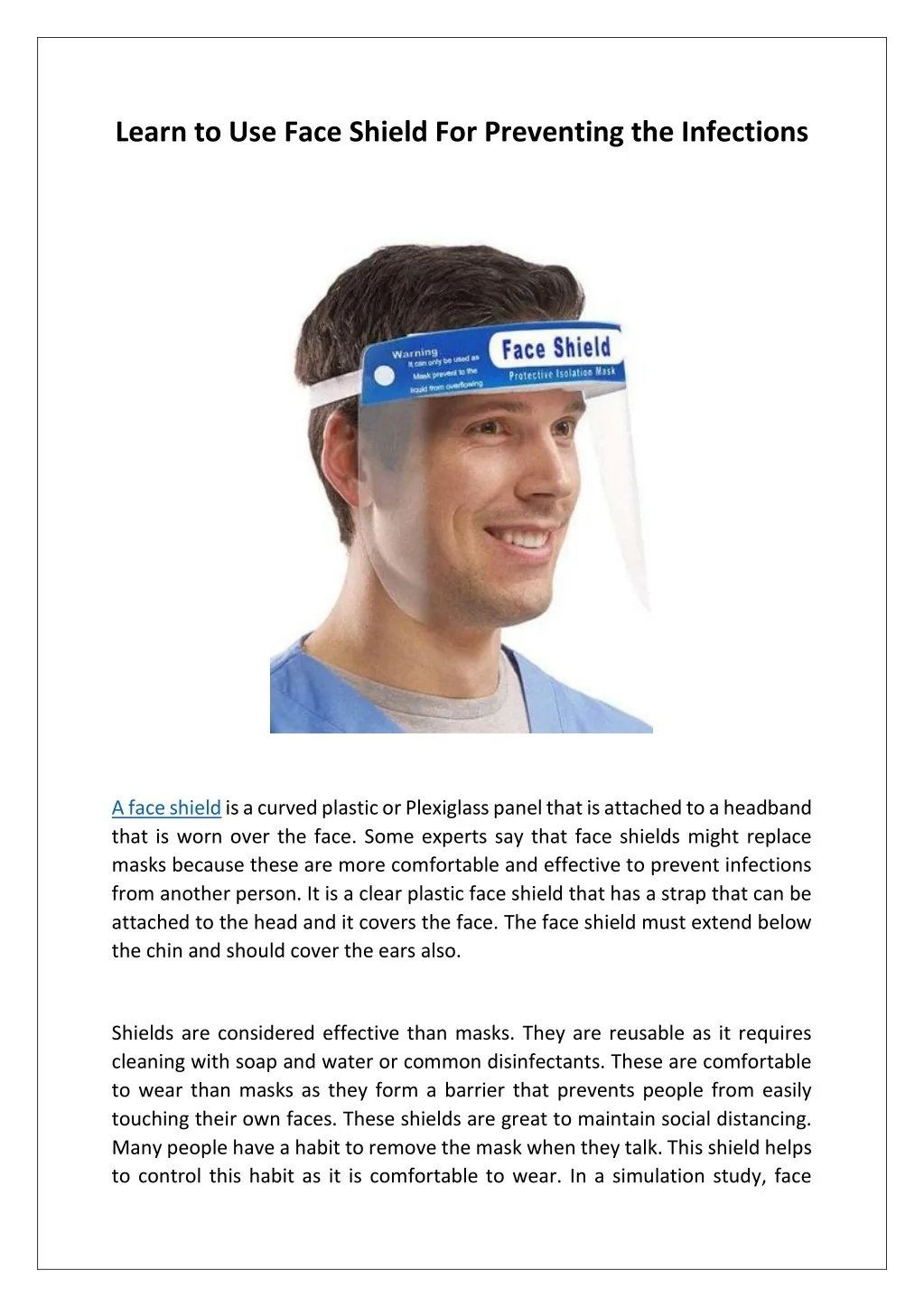 PPT - Learn to Use Face Shield To Prevent Infections PowerPoint ...