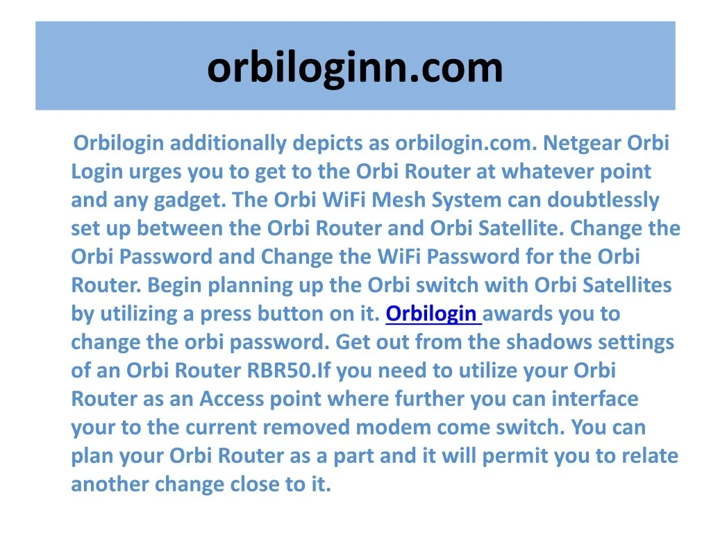 PPT - orbilogin.com PowerPoint Presentation, free download - ID:10369924