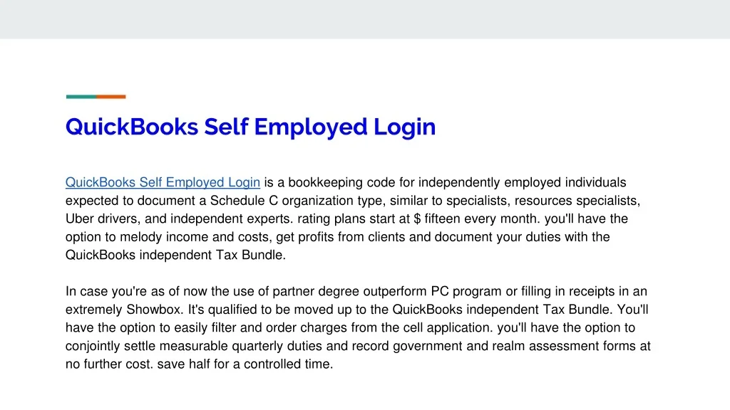 PPT - QuickBooks Self Employed Login PowerPoint Presentation, free ...