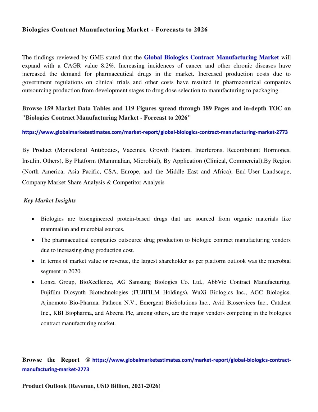 PPT - COVID-19 Impact on Global Biologics Contract Manufacturing Market ...