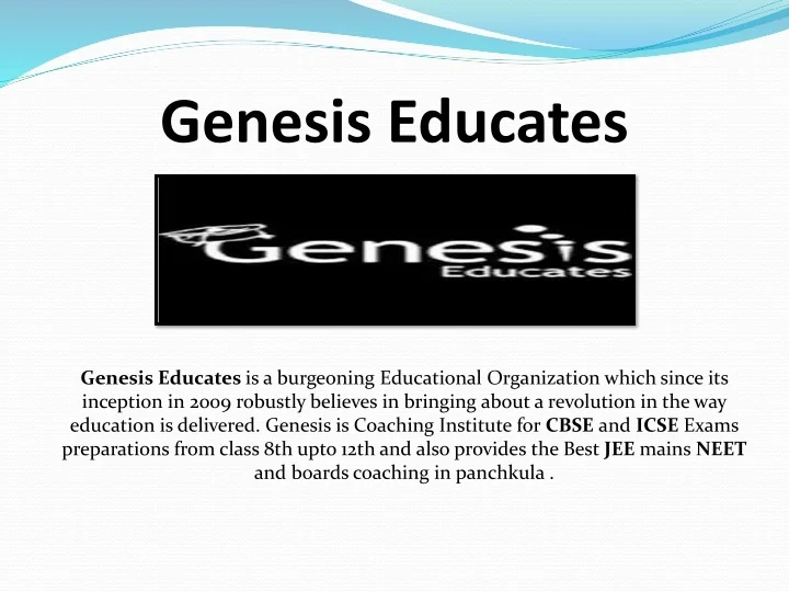 PPT - Genesis Educates PowerPoint Presentation, free download - ID:10383149