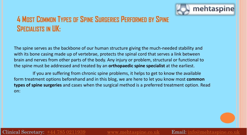 PPT - 4 Most Common Types of Spine Surgeries Performed by Spine ... PPT - 4 Most Common Types of Spine Surgeries Performed by Spine ...