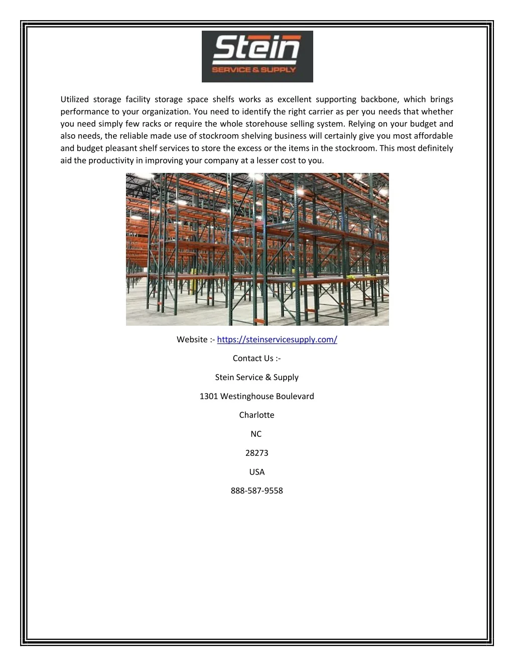 PPT - Steinservicesupply | Stein Service Supply PowerPoint Presentation ...