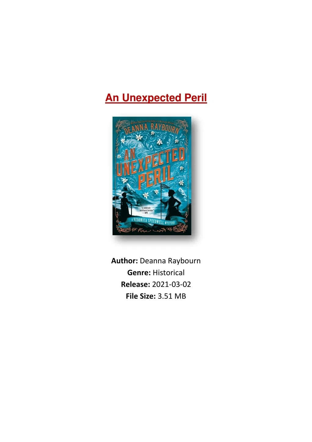 PPT - [PDF] Free Download An Unexpected Peril By Deanna Raybourn ...