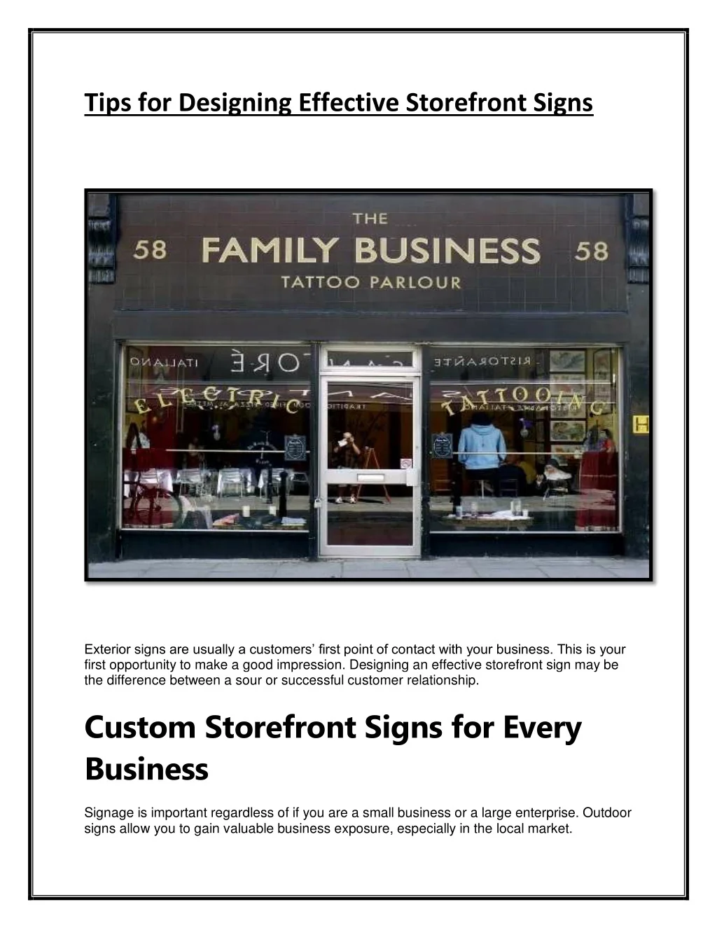 PPT - Design a Custom Storefront Signs for your Businesses PowerPoint ...