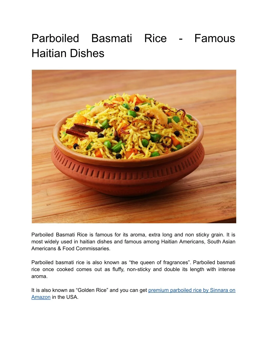 PPT - Parboiled Basmati Rice - Famous Haitian Dishes PowerPoint ...