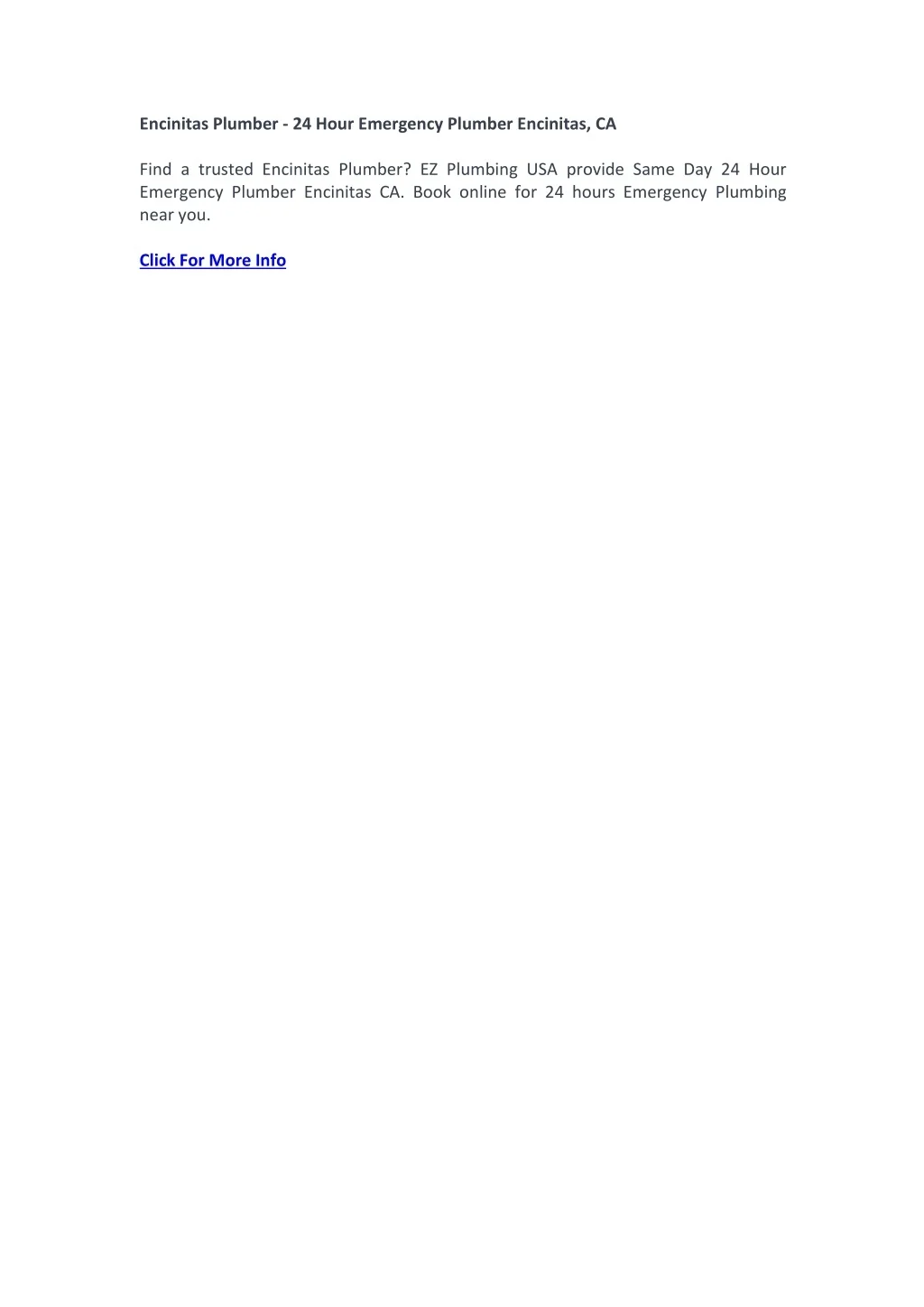 PPT - Encinitas Plumber - 24 Hour Emergency Plumber Encinitas, CA ...