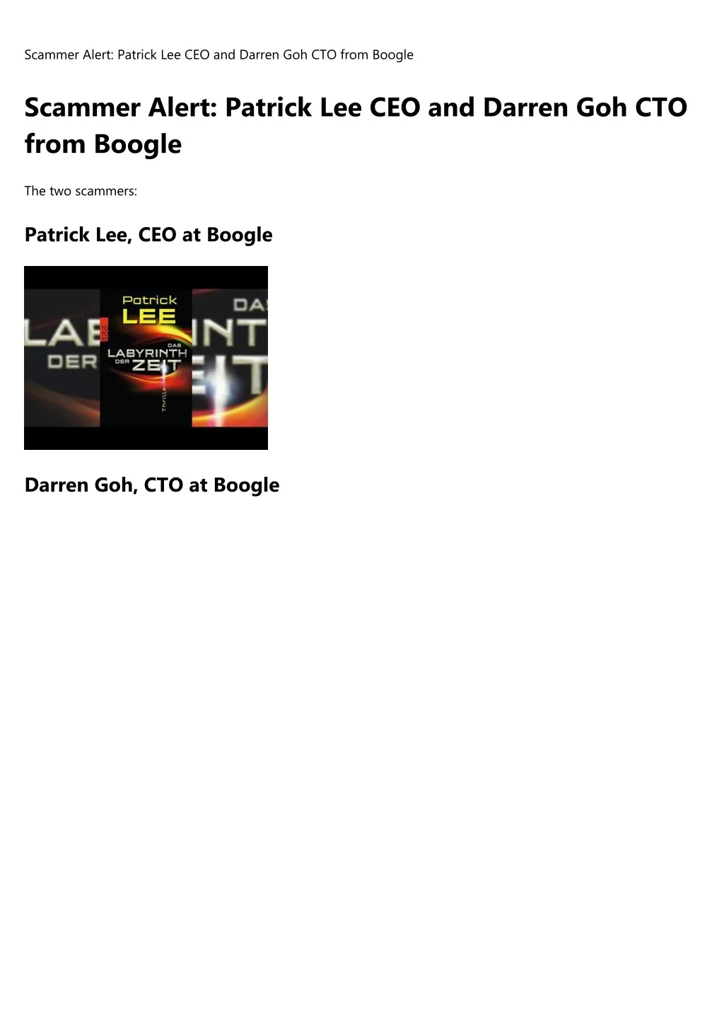 PPT - An Introduction To Patrick Lee Boogle Fraud PowerPoint ...