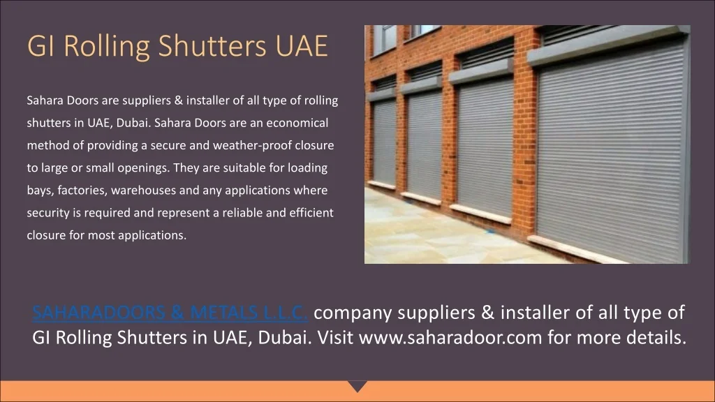 PPT - Rolling Shutters Dubai | Aluminum Rolling Shutters UAE PowerPoint Presentation - ID:10413758