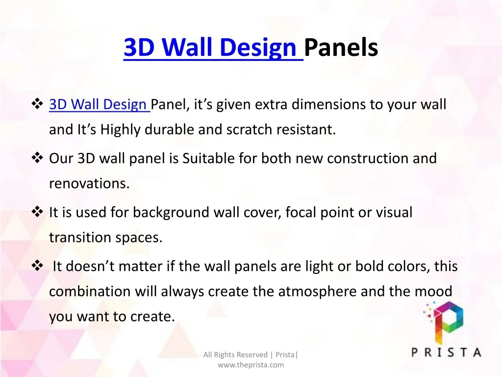 PPT - 3D Wall Design for interior and exterior PowerPoint Presentation ...