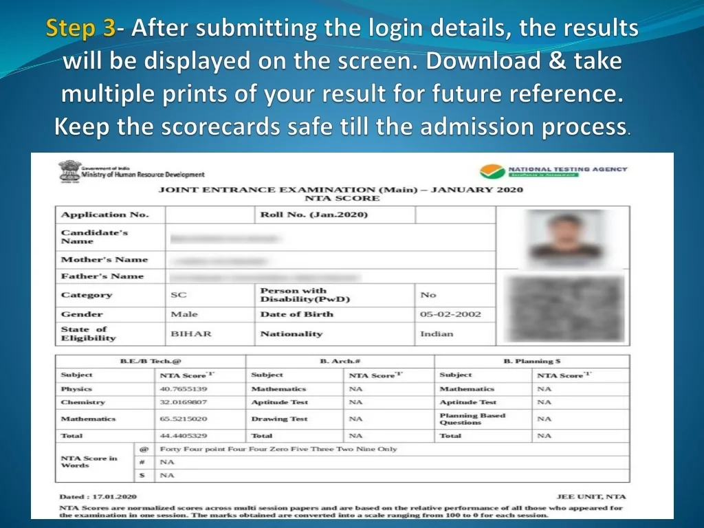 PPT - JEE Mains March Result 2021 - Check NTA JEE Main March Score ...