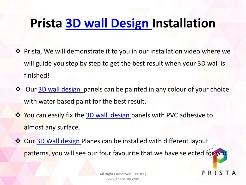 PPT - Prista 3D Wall Design Installation in Tamilnadu PowerPoint ...