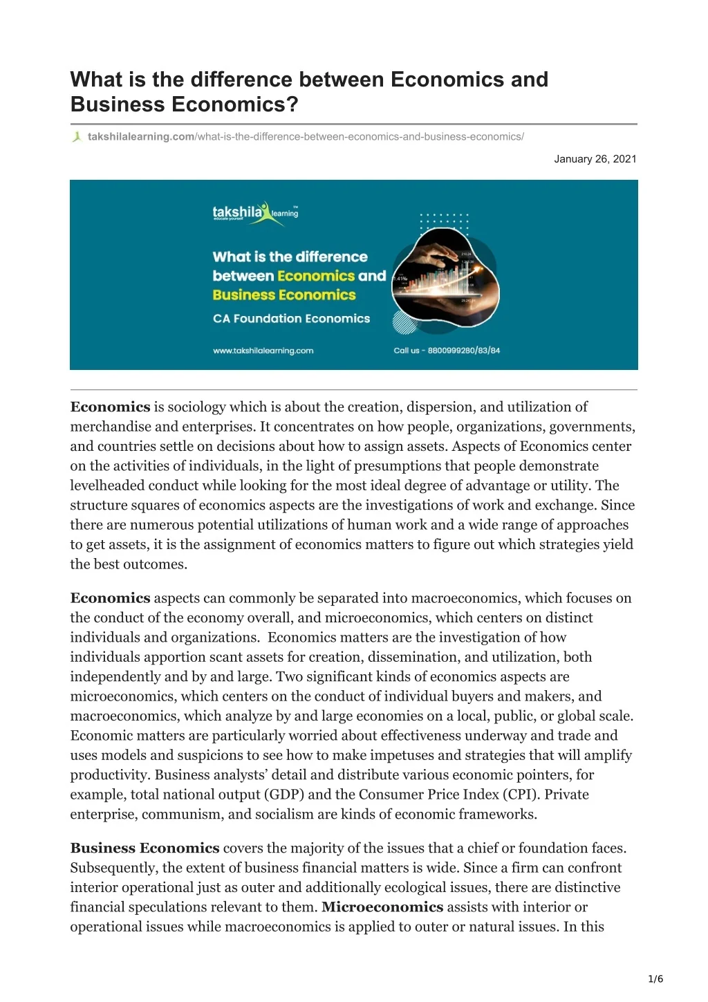 PPT - CA Foundation Economics and Business Economics Notes pdf ...