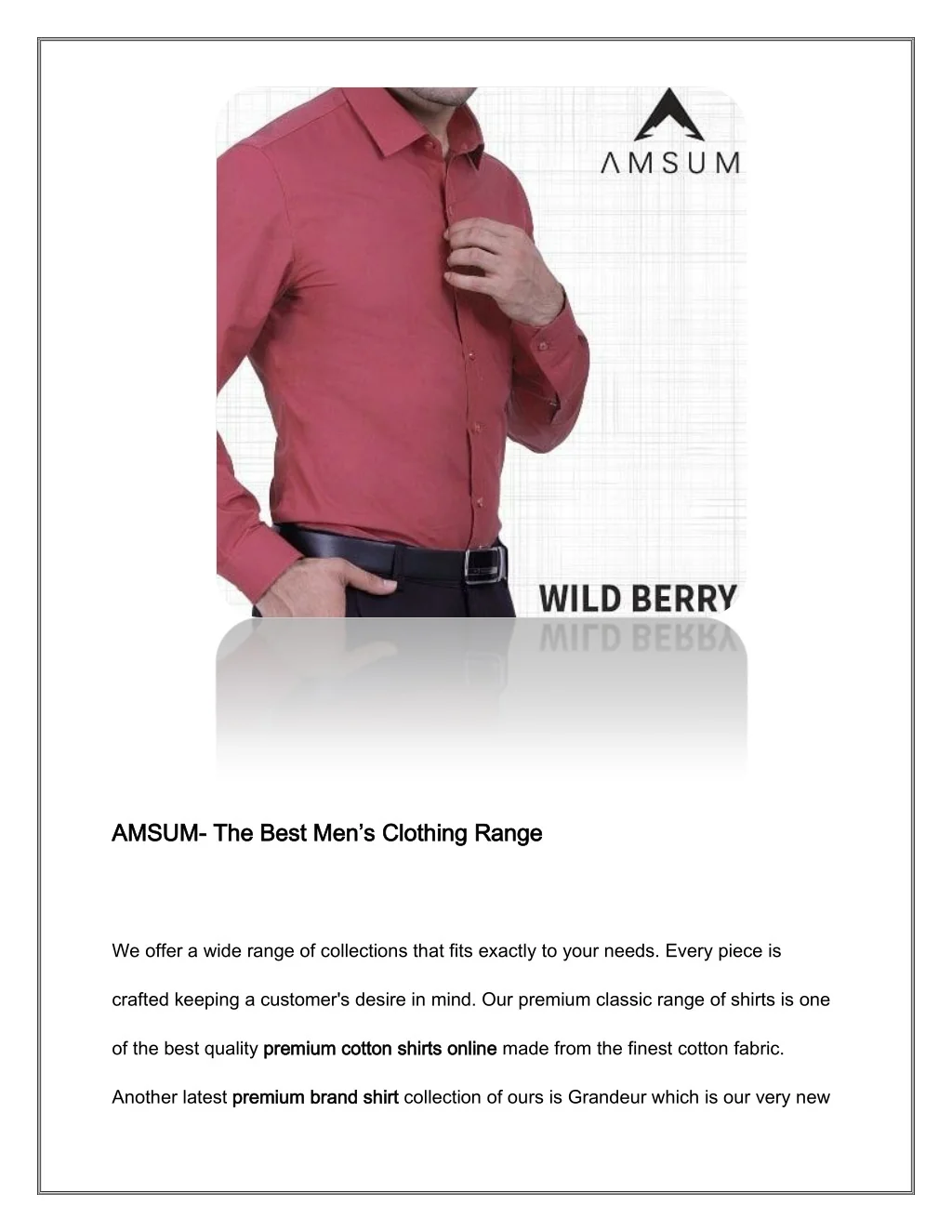 PPT - mens shirts | slim fit shirts for mens | amsum designs PowerPoint ...