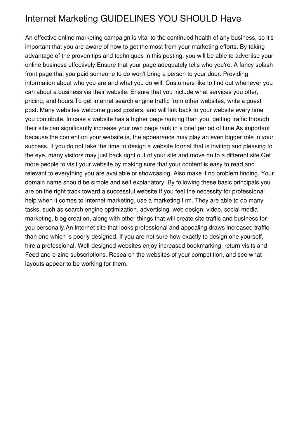 PPT - Internet Marketing GUIDELINES YOU SHOULD Have PowerPoint ...