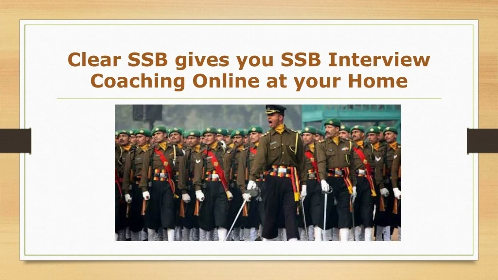 PPT - SSB Interview Coaching Online PowerPoint Presentation, free ...