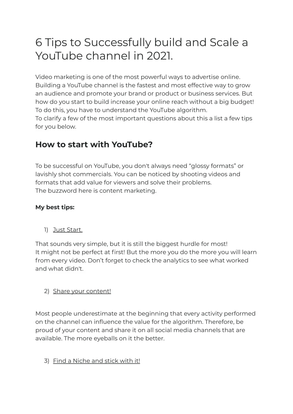 PPT - 6 tips to successfully build and Scale a YouTube channel in 2021 ...