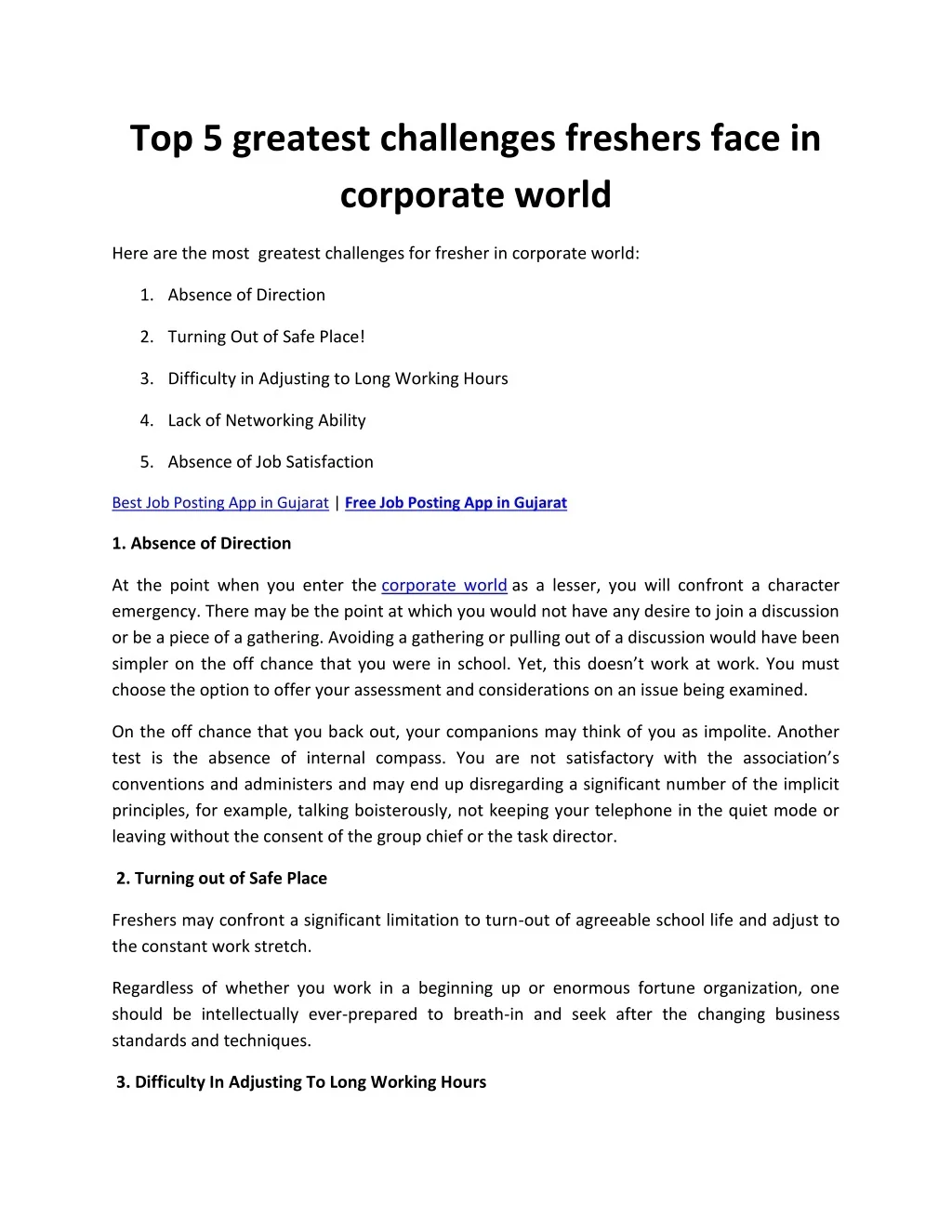 PPT - Top 5 greatest challenges freshers face in corporate world ...