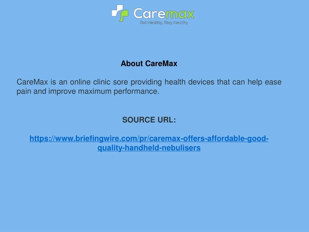 PPT - CareMax Offers Affordable, Good Quality Handheld Nebulisers ...