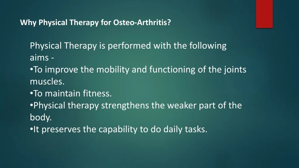 PPT - Physiotherapy - The Best Treatment for Osteo-Arthritis PowerPoint ...