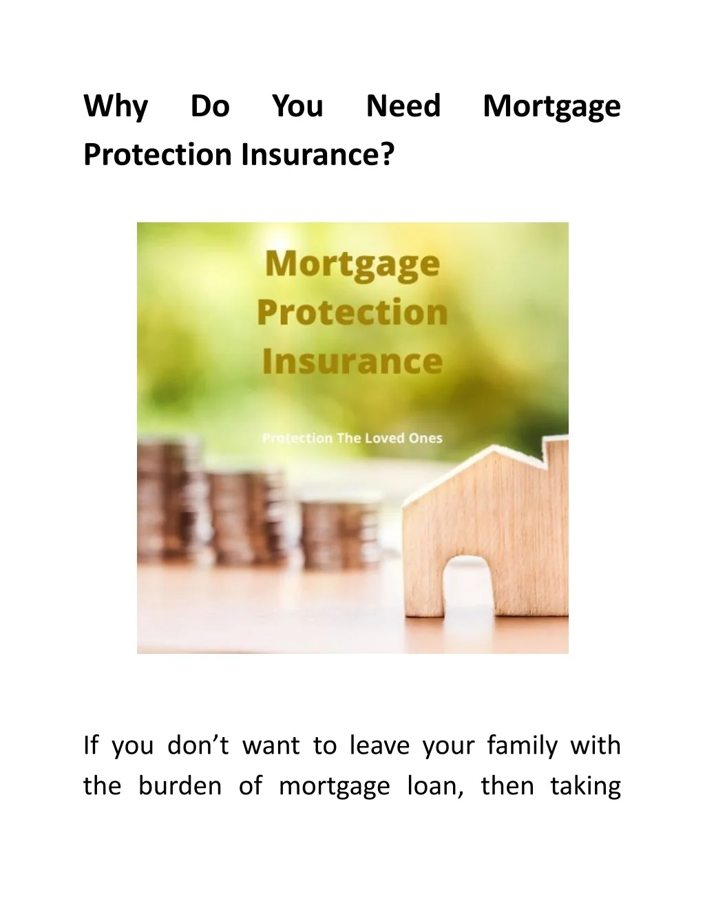 PPT - Why Do You Need Mortgage Protection Insurance? PowerPoint ...