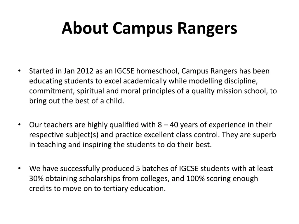 PPT - Campus Rangers International School PowerPoint Presentation, free ...